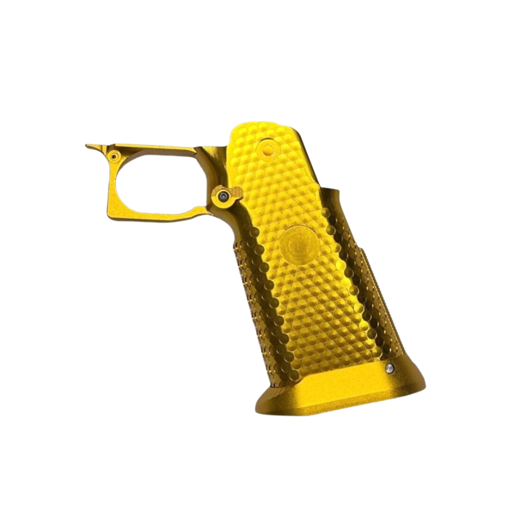 'Elite' Aluminium CNC Grip - Gold | Available at Hi-Capa Hub Ltd